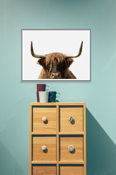 Modern Farmhouse Highland Cow Print Digital Download. Animal Head ...