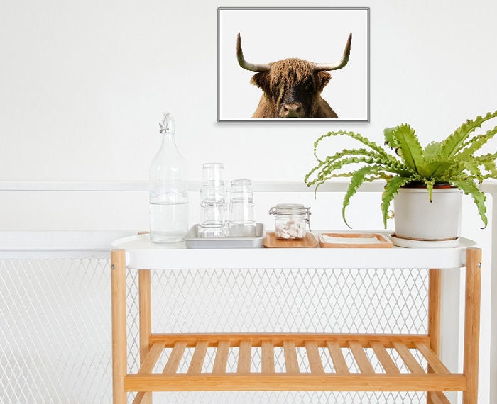Modern Farmhouse Highland Cow Print Digital Download. Animal Head ...
