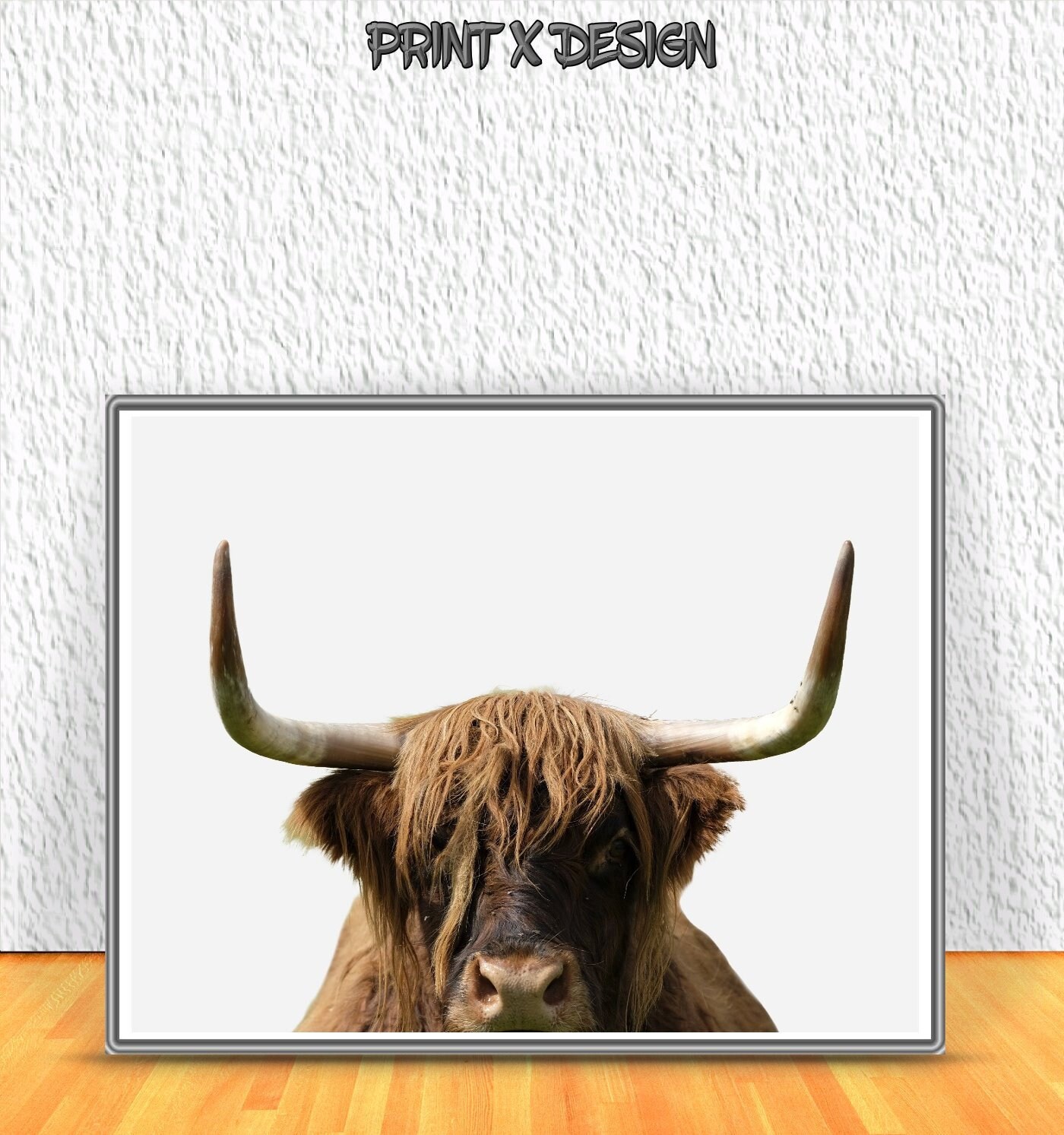 Modern Farmhouse Highland Cow Print Digital Download. Animal Head ...