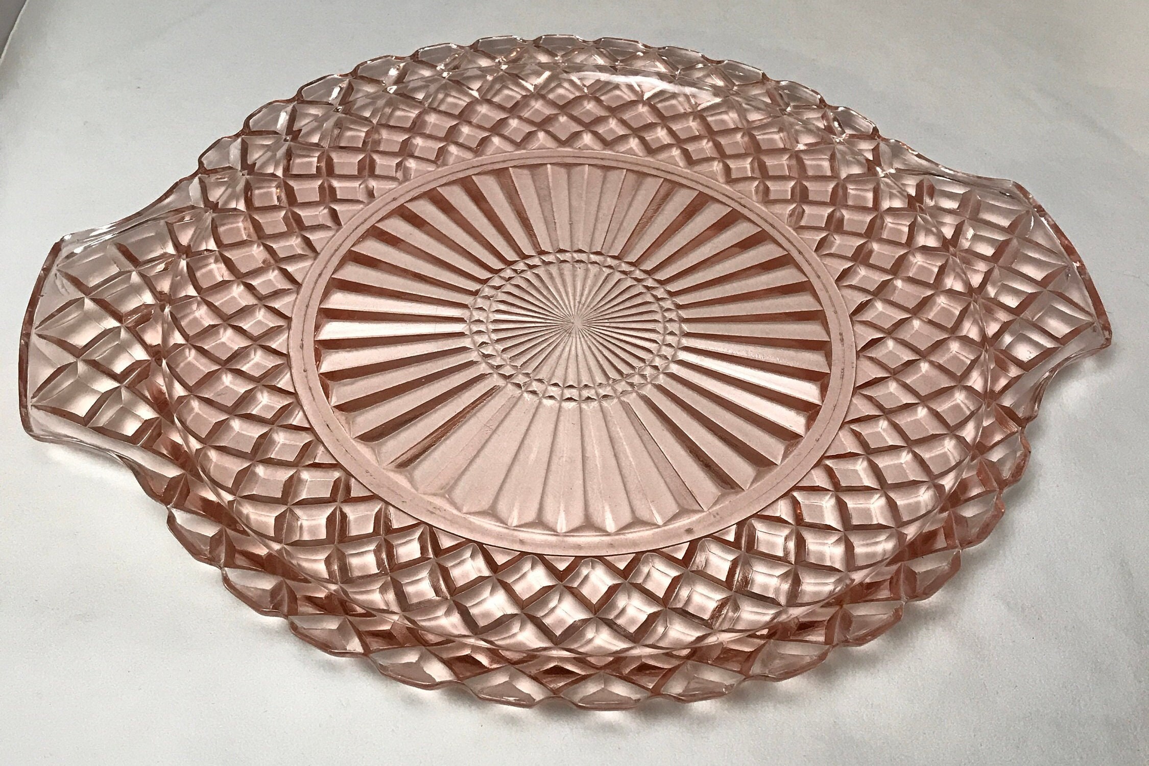 Anchor Hocking Waterford Waffle Pattern Pink Depression Glass - Etsy