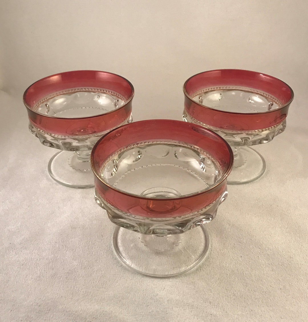 Colony Ruby Crown Champagne/tall Sherbet Dish - Etsy