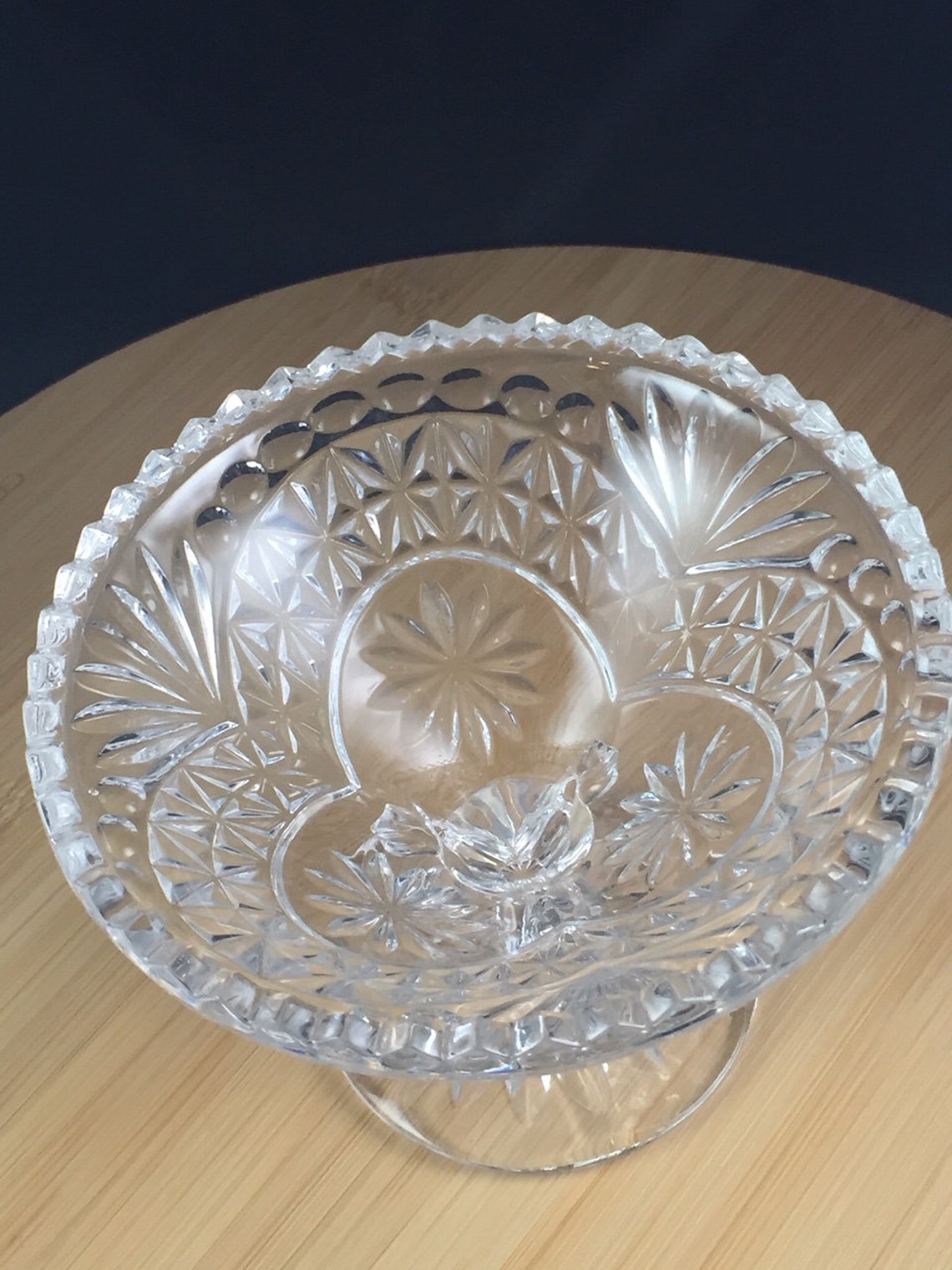 Hofbauer Crystal Compote With Three Birds on Stem - Etsy