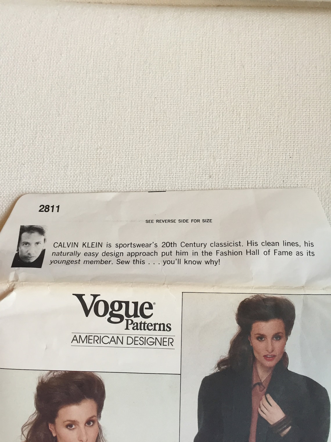 Vintage Vogue American Designer Calvin Klein Pattern 2811 Size - Etsy