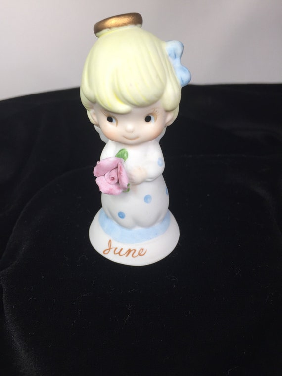 Vintage Porcelain June Birthday Flower Angel Doll Girl | Etsy