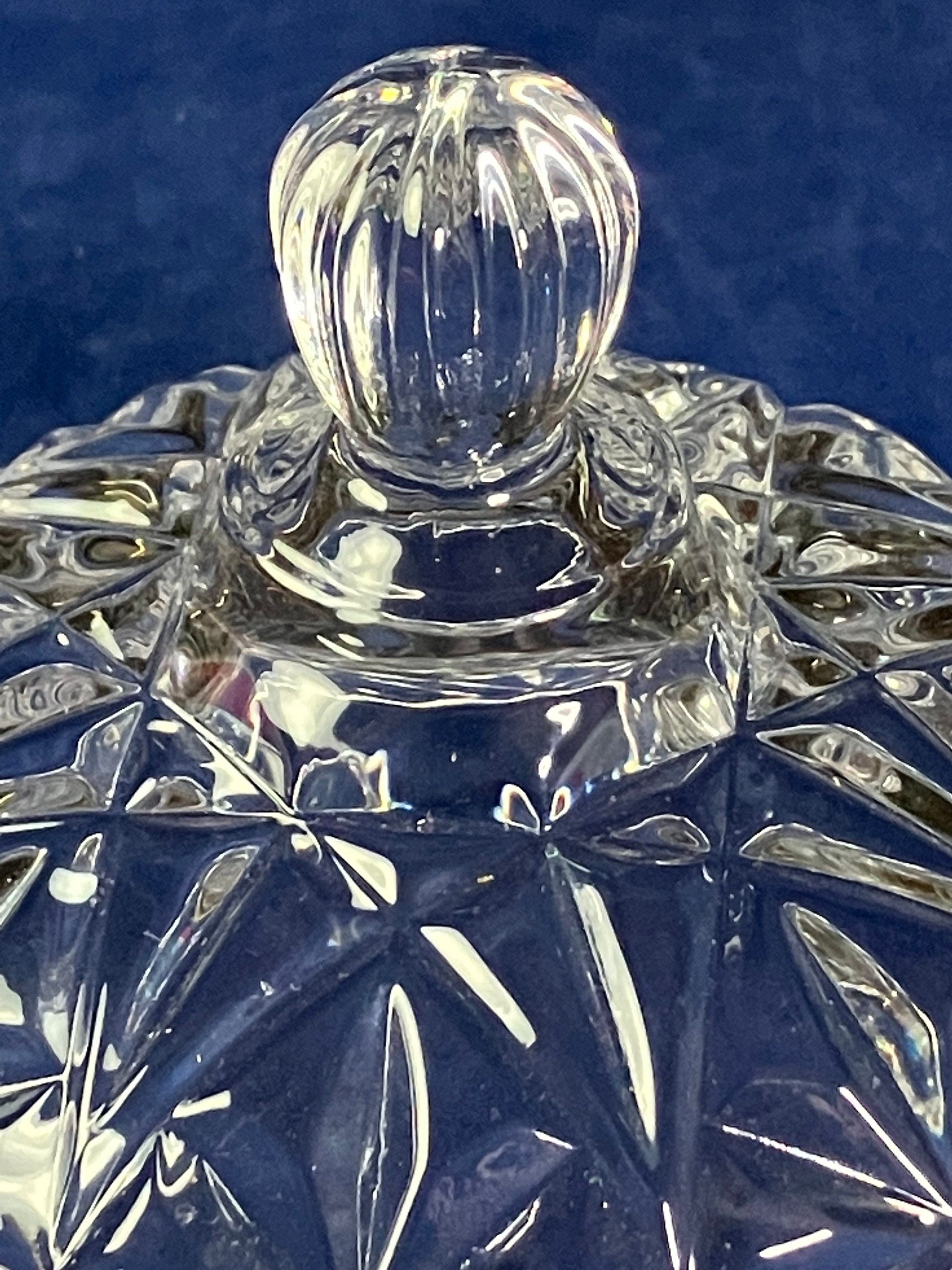 Crystal Covered Candy Dish Starburst Pattern Scalloped - Etsy