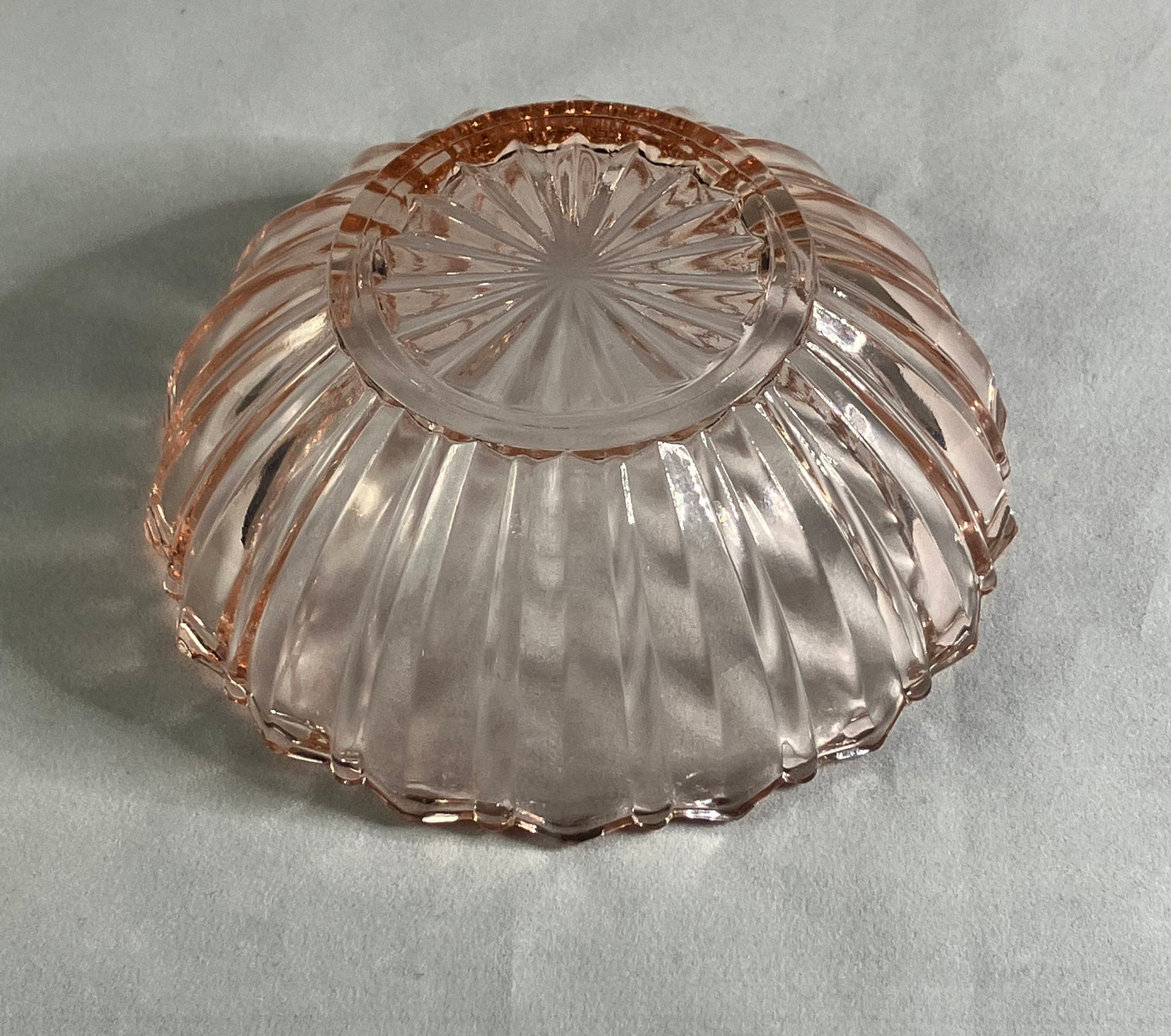 Anchor Hocking Depression Glass Fortune Pattern Pink Handled Nappy and ...