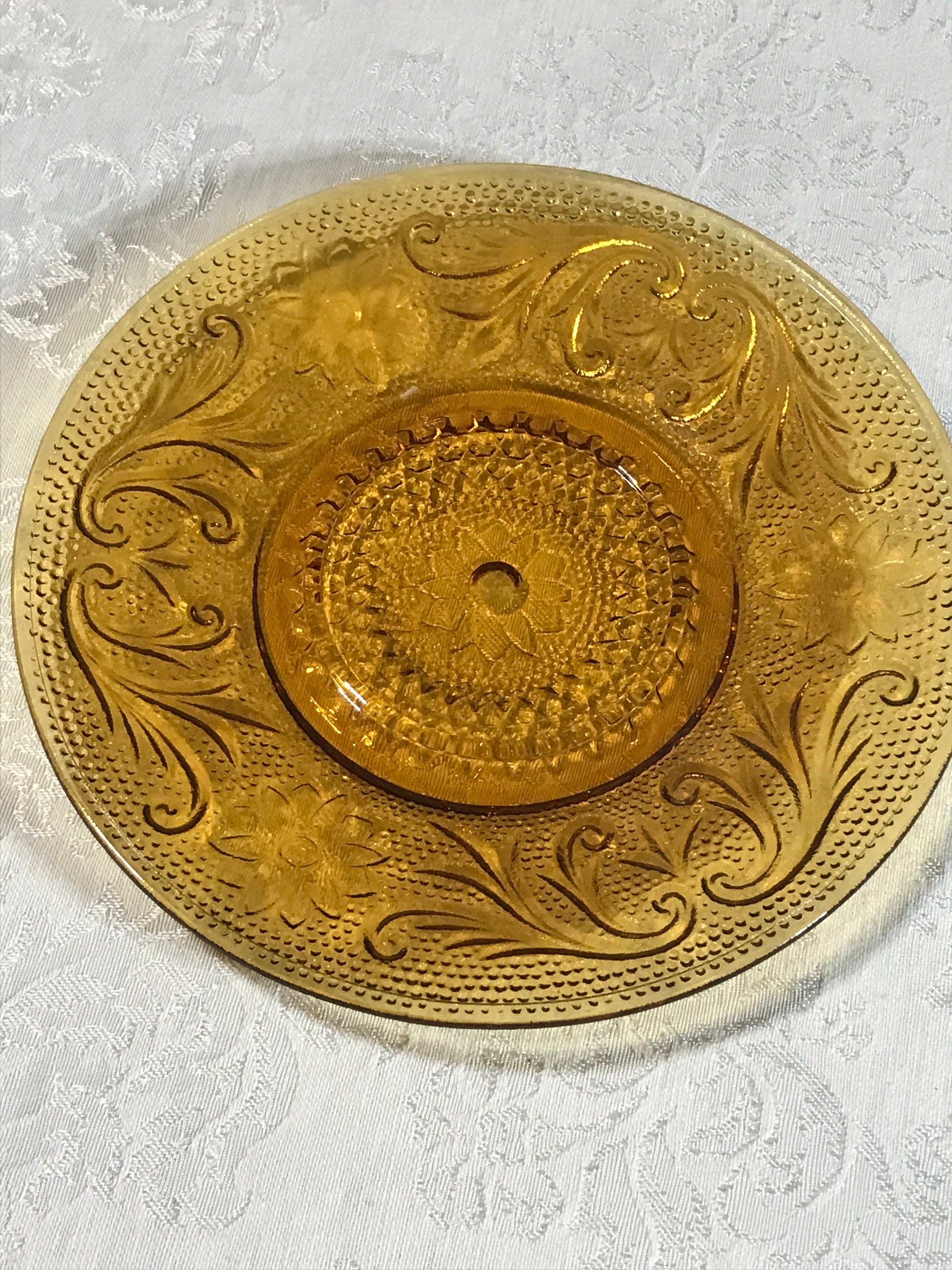 Indiana Glass Amber Sandwich Pattern Tableware Pieces (tall Coffee Mugs ...