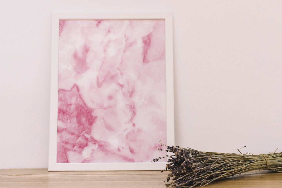 Pink Marble Illustration Printable Art - Etsy