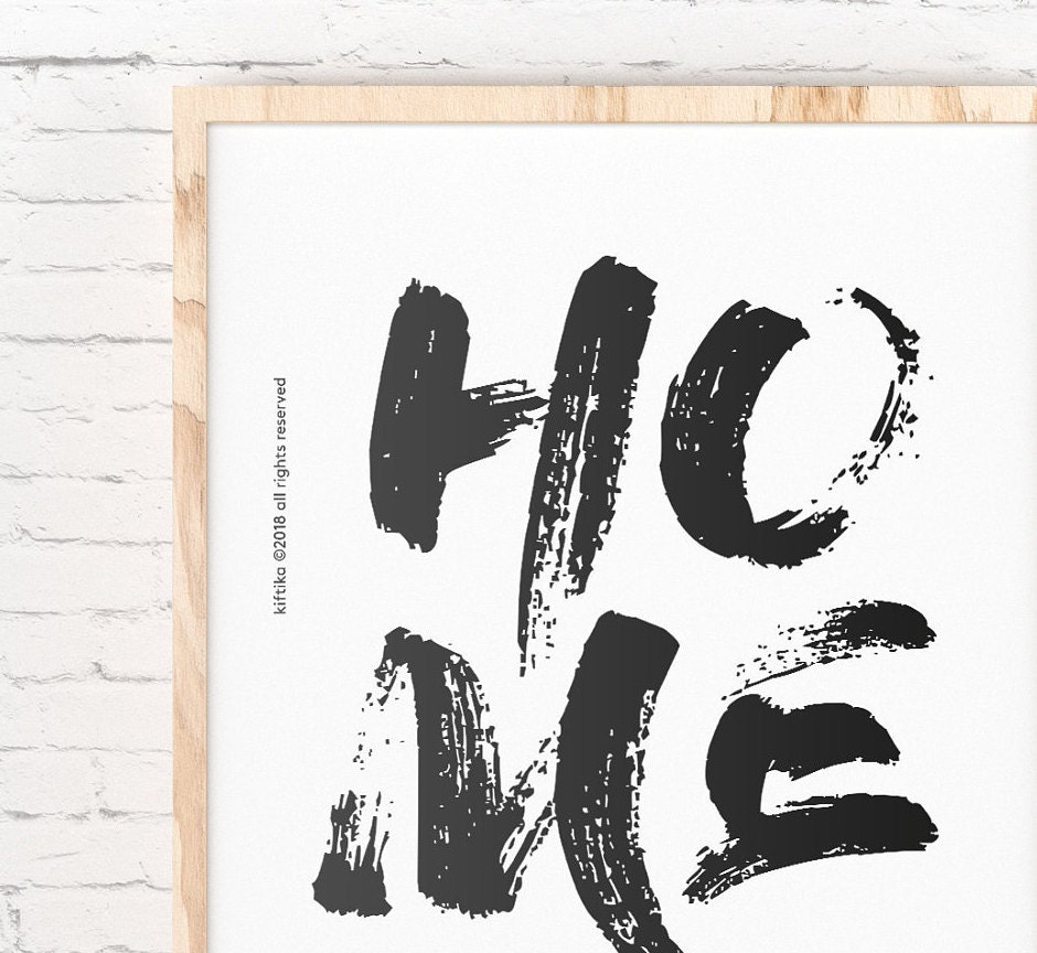 HOME Typographic Printable Art - Etsy