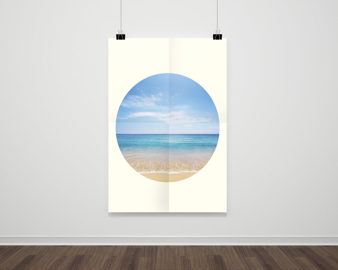 Ocean Inside a Circle Printable Art - Etsy