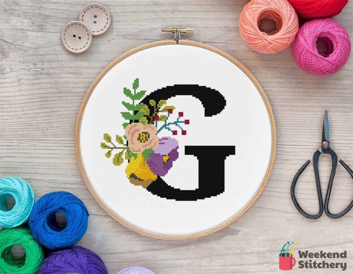 G Monogram Embroidery Patterns PDF | Etsy