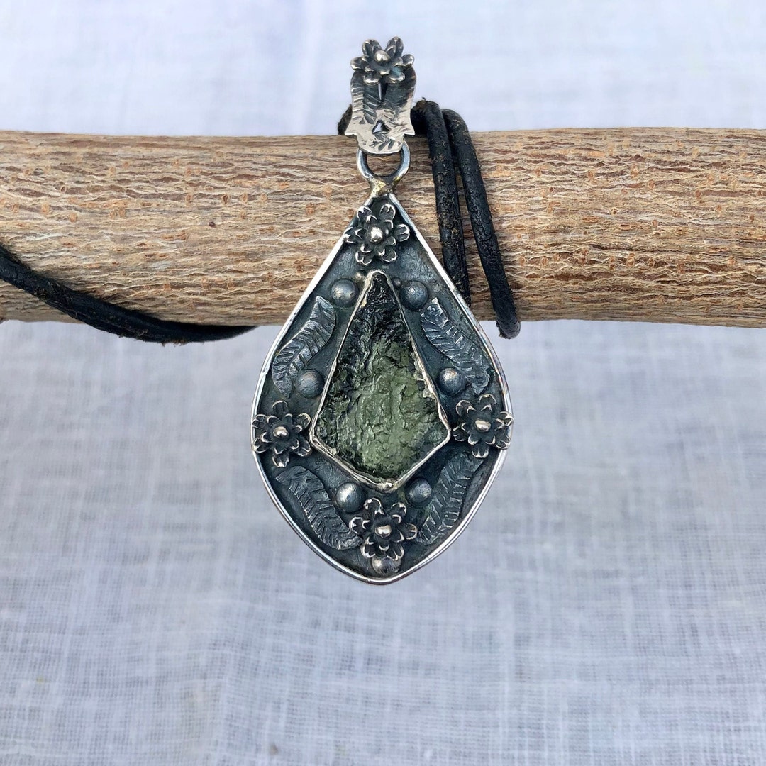 Moldavite, Silver Pendant, Real Moldavite, 925 Silver, Moldavite ...