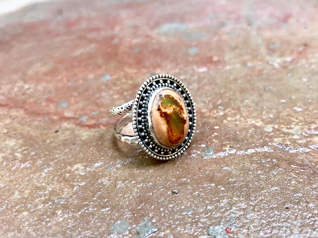 Buy Handmade Mexico Fire Opal Ring: Sterling Silver Gemstone, Size 6.75 ...