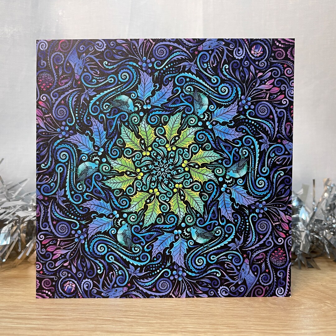 Psychedelic Christmas Card, Trippy, Art, Xmas - Etsy