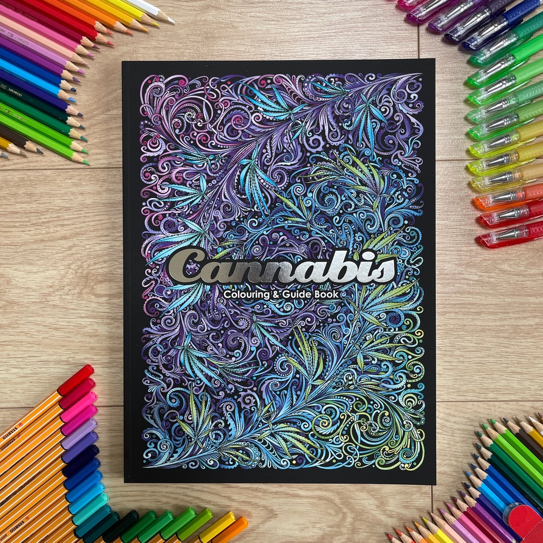 Cannabis Colouring & Guide Book Adult Coloring Stoner - Etsy