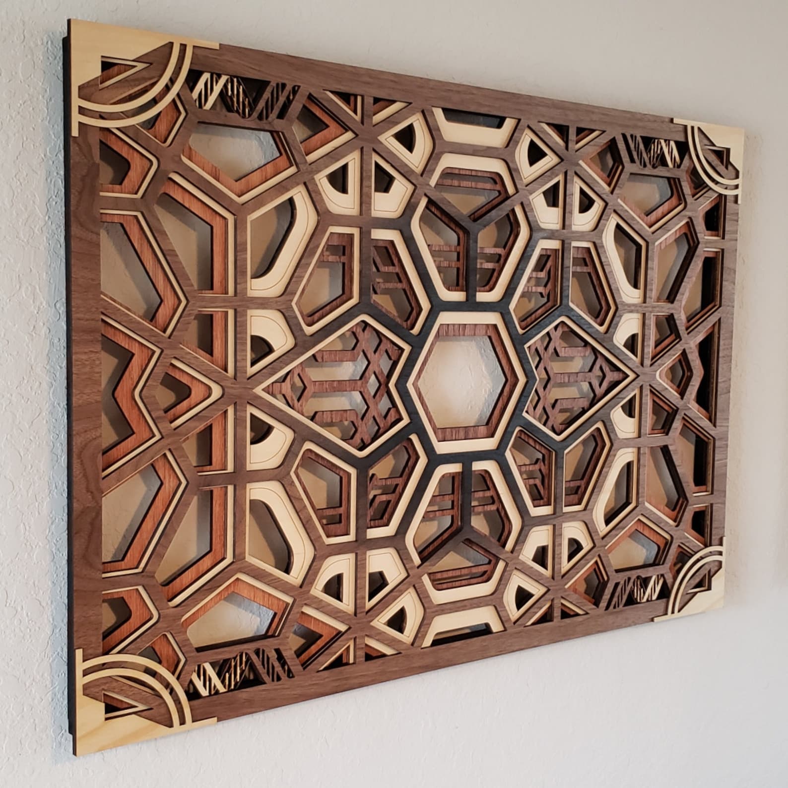 Decorative Wall Panel Multi Layer laser Cut Geometric Wall Art 2ft. X ...
