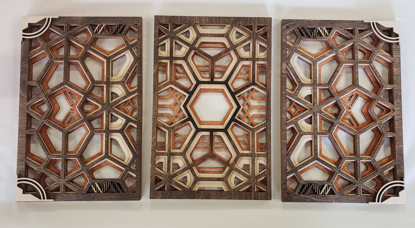 Decorative Wall Panels 3 Panel Triptych Design Multi Layer | Etsy