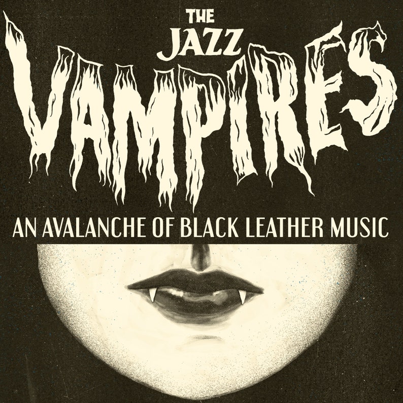 The Jazz Vampires Vintage 1920s Poster Black and White Version - Etsy