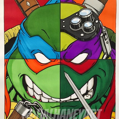 TMNT 4-way Portrait 11x17 Fine Art Print - Etsy