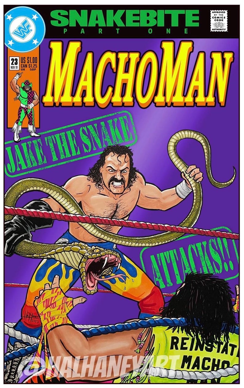 Jake the Snake Macho Man Comic - 11x17 Fine Art Print - Etsy