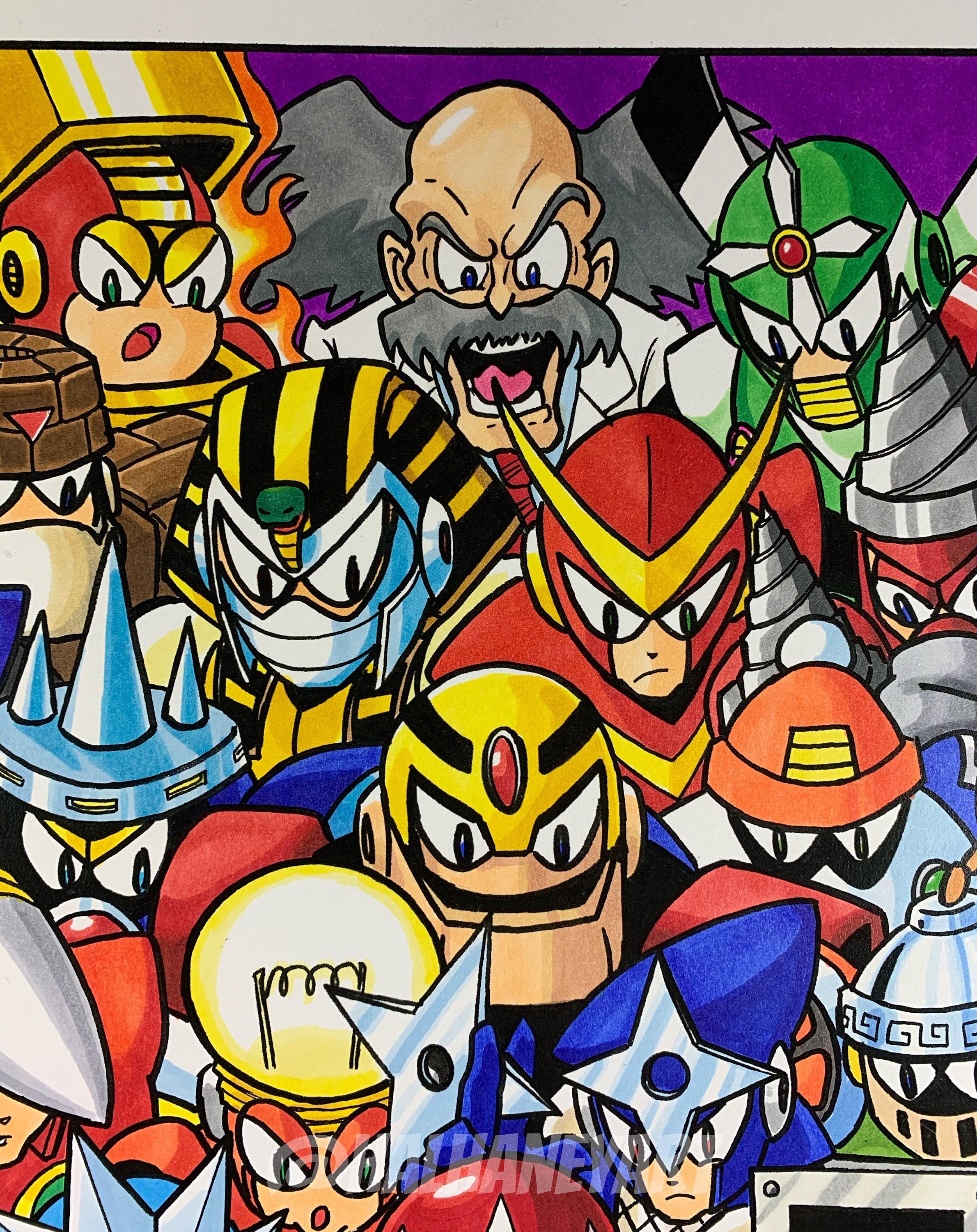 Mega Man Robot Masters - 11x17 Fine Art Print - Etsy