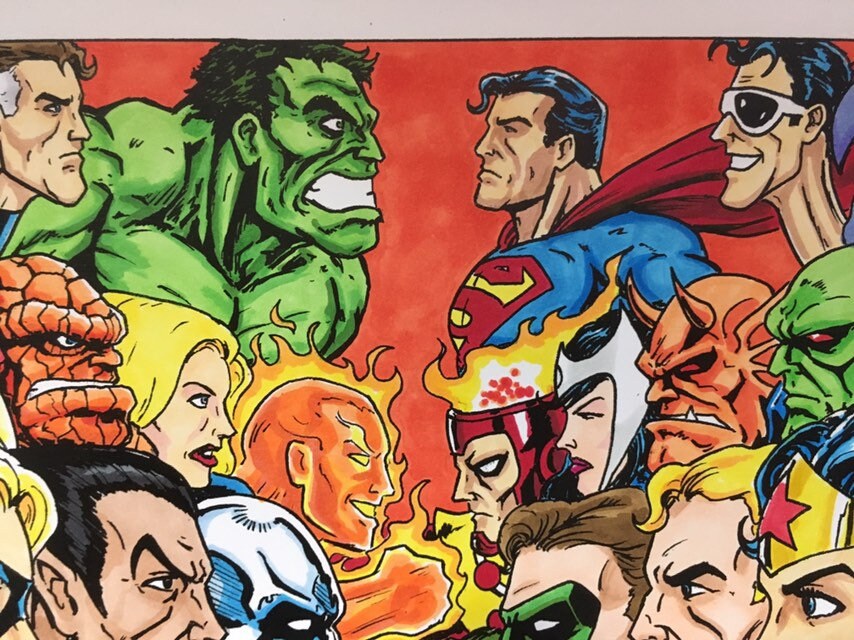 Marvel Vs DC Heroes 11x17 Fine Art Print - Etsy UK
