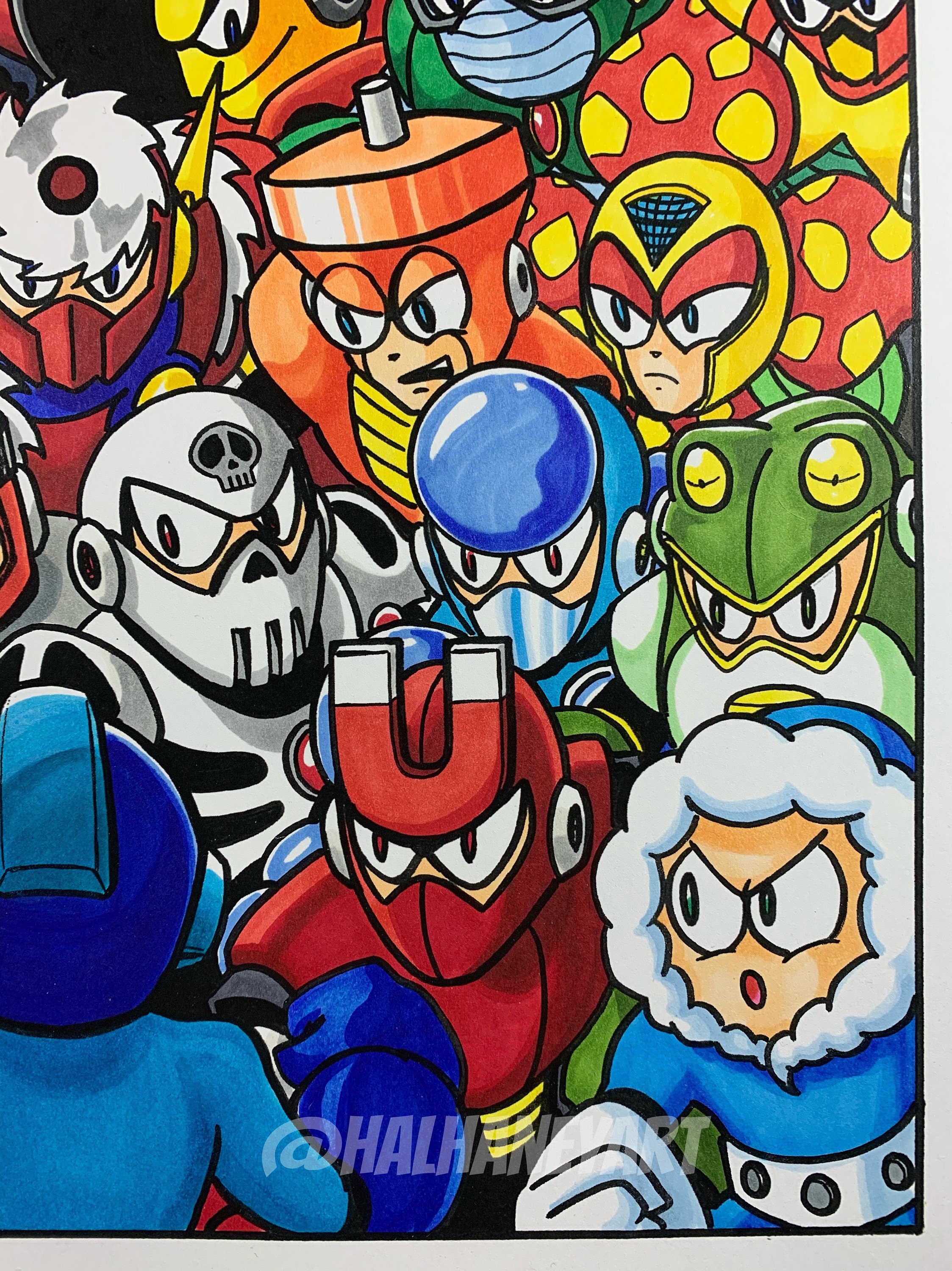 Mega Man Robot Masters - 11x17 Fine Art Print - Etsy