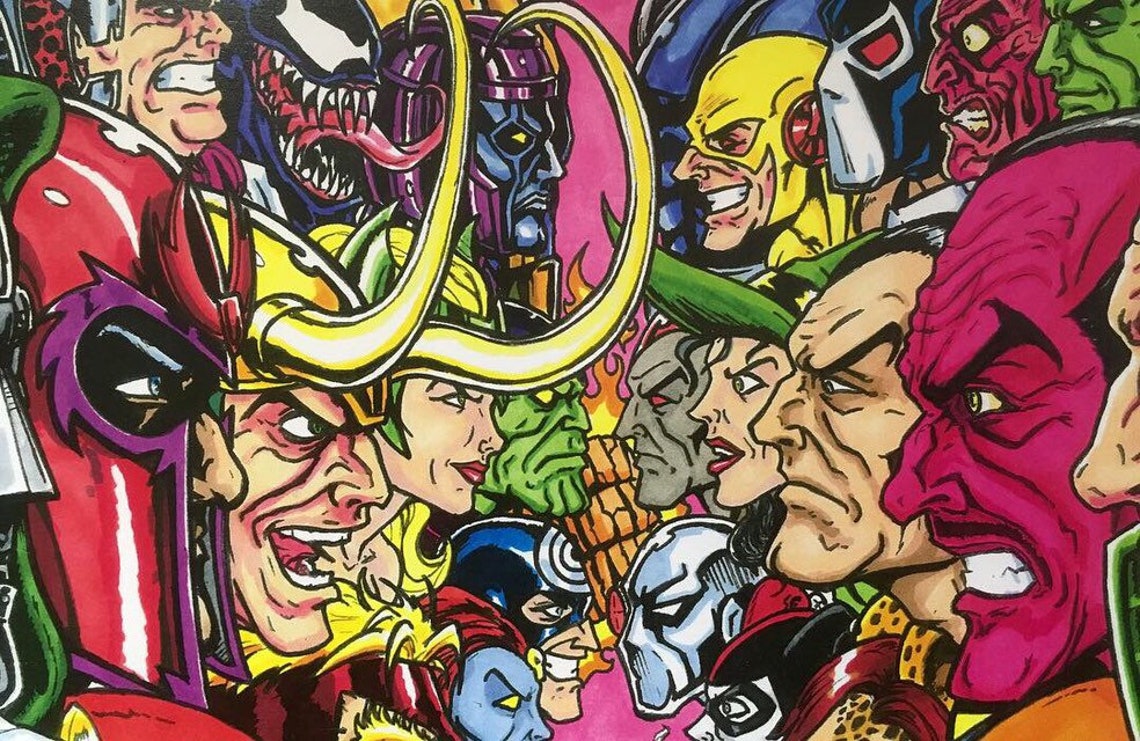 Marvel Vs DC Villains - 11x17 Fine Art Print - Etsy