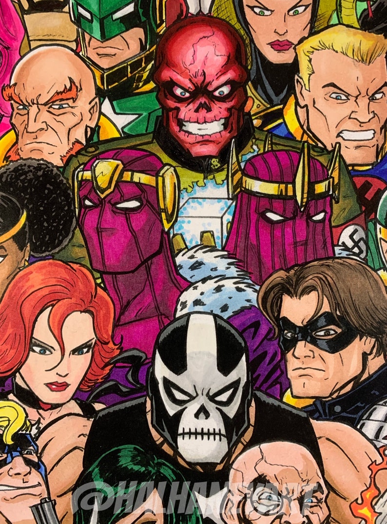 Captain America Rogues Gallery - 11x17 Fine Art Print - Etsy
