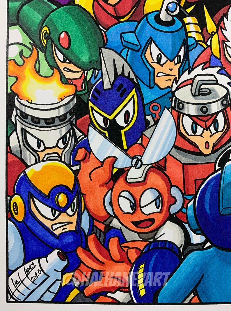 Mega Man Robot Masters - 11x17 Fine Art Print - Etsy