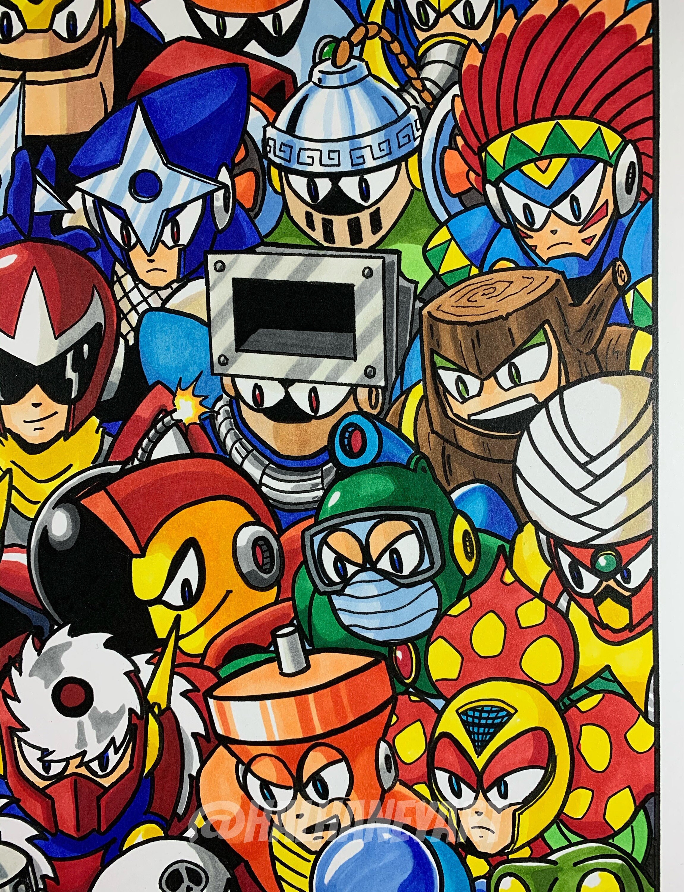 Mega Man Robot Masters - 11x17 Fine Art Print - Etsy