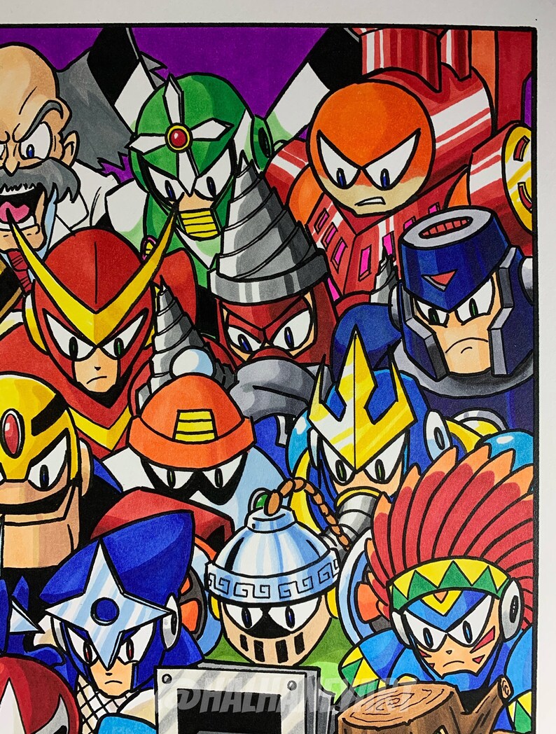 Mega Man Robot Masters - 11x17 Fine Art Print - Etsy