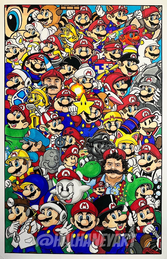 50 Shades of Mario 11x17 Fine Art Print | Etsy