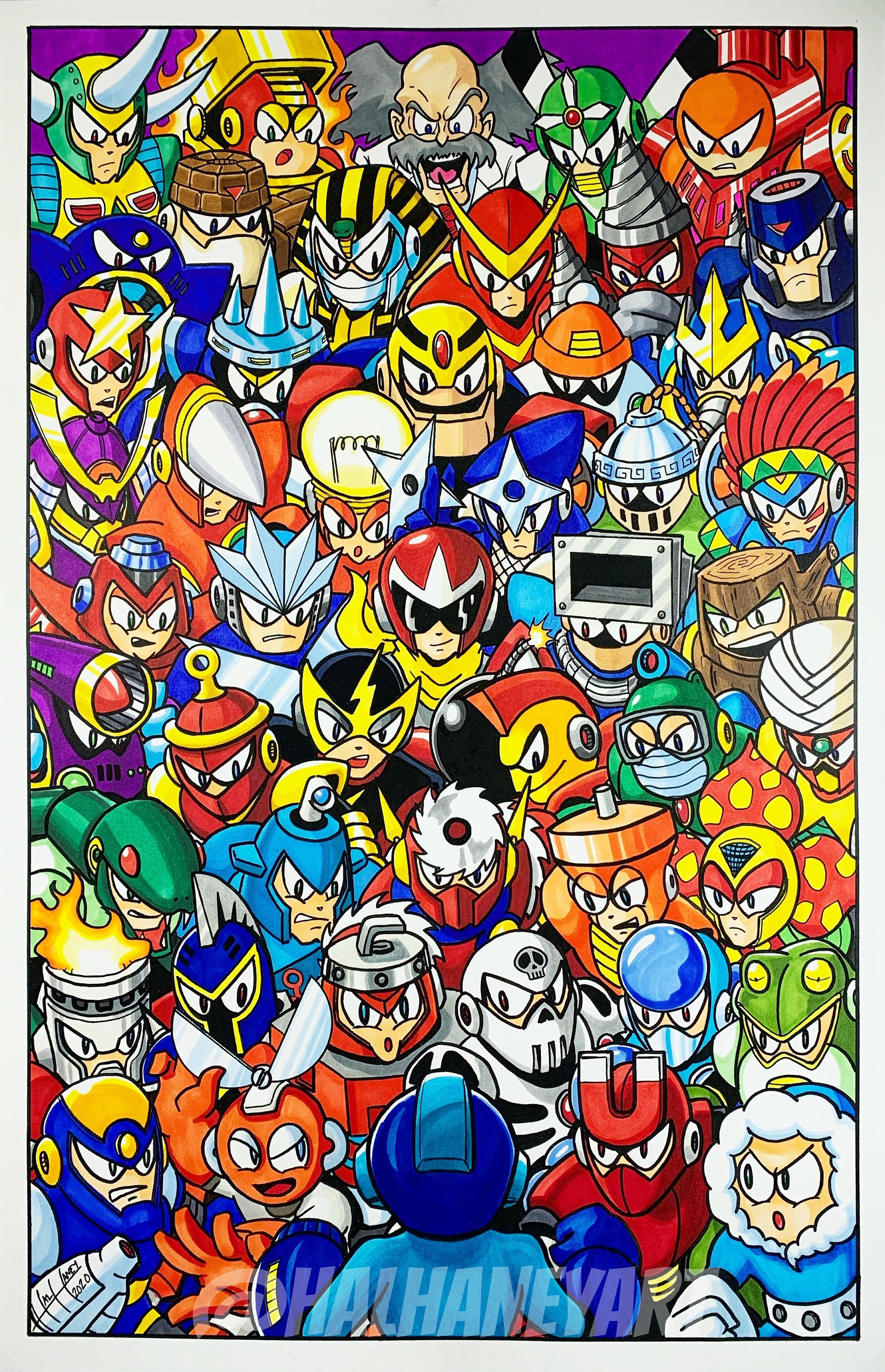 Mega Man Robot Masters - 11x17 Fine Art Print - Etsy