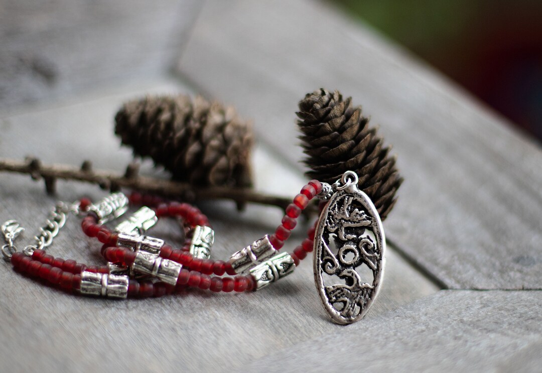 Bird Couple Red Choker Necklace for Men, Relationship Gift in Love ...