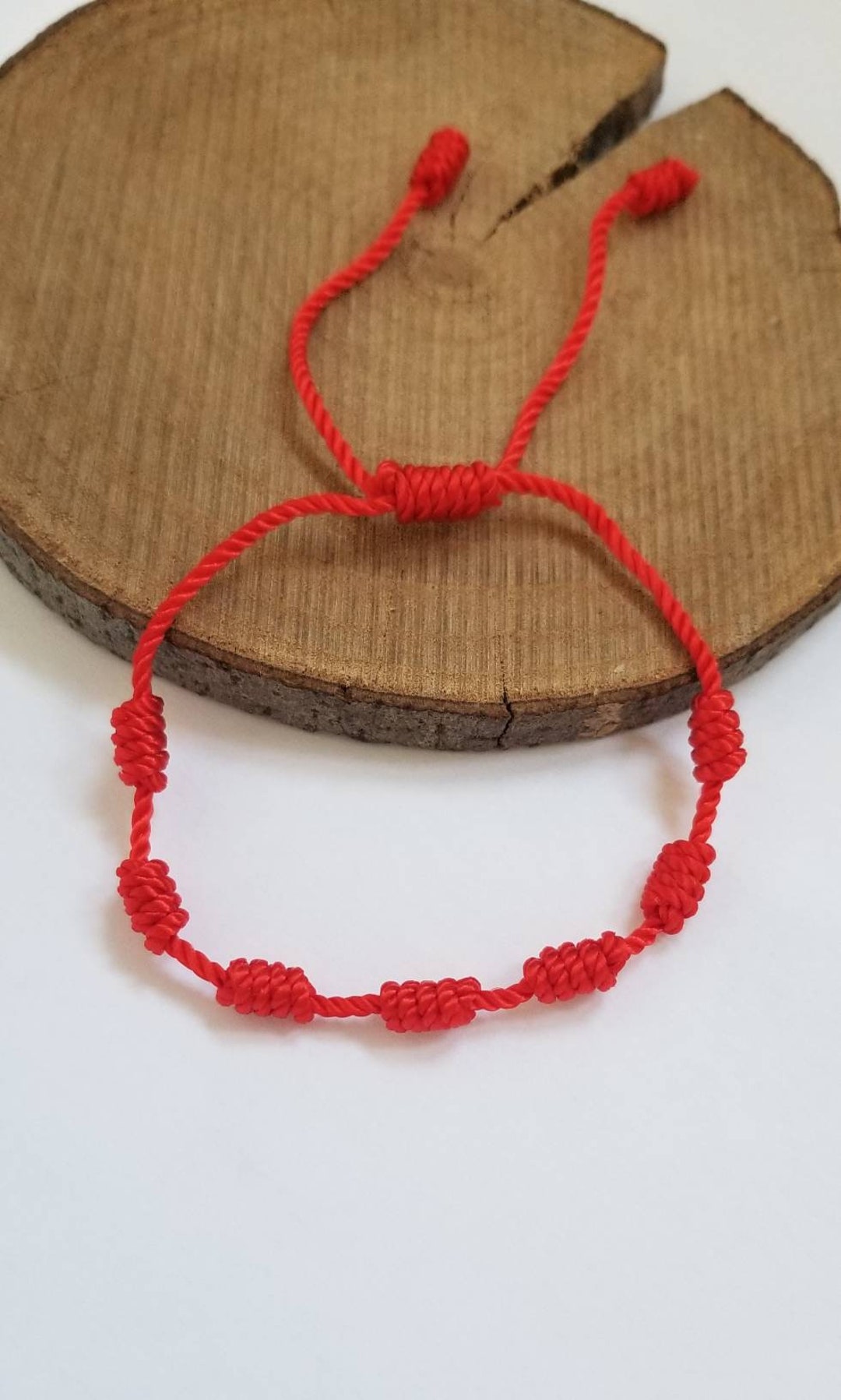 Red Thread Bracelet 7 Knots Wishes and Protection - Etsy