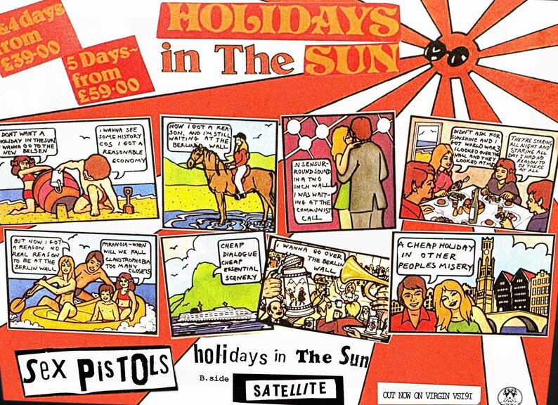 Sex Pistols Holidays In The Sun Promotional Poster Garage Goth Punk
