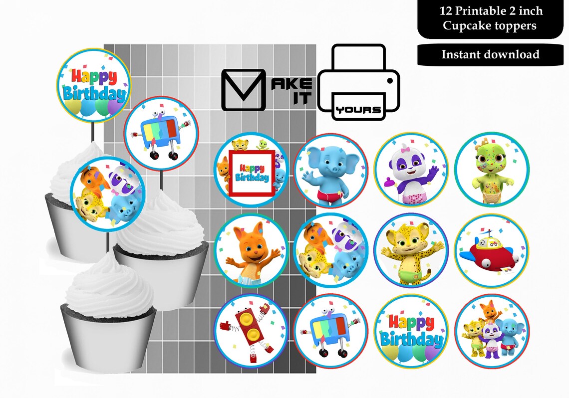 Word Party Cupcake Toppers Word Party Cake Toppers Word | Etsy