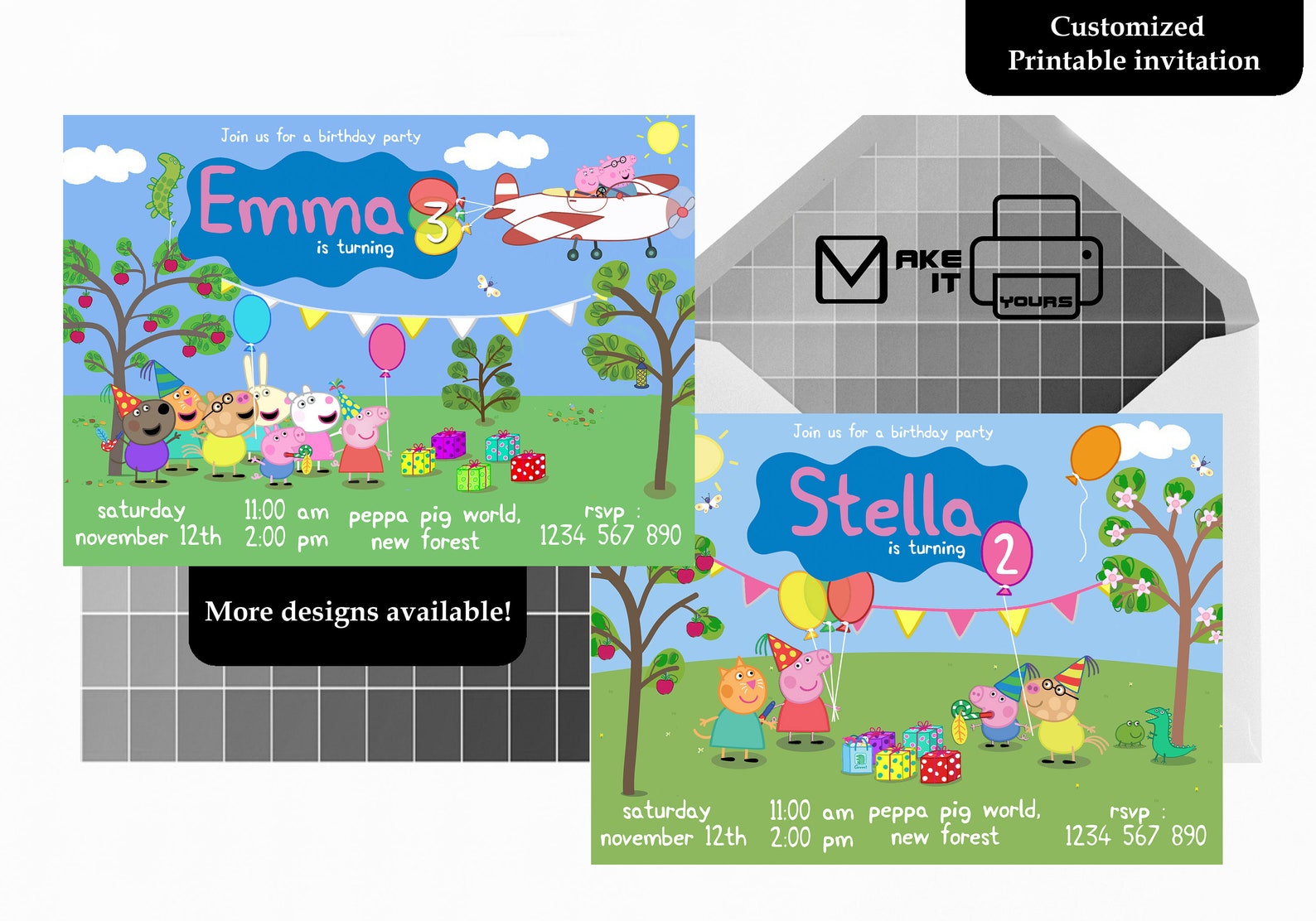 Peppa Pig Invitation Peppa Pig Birthday George Pig - Etsy