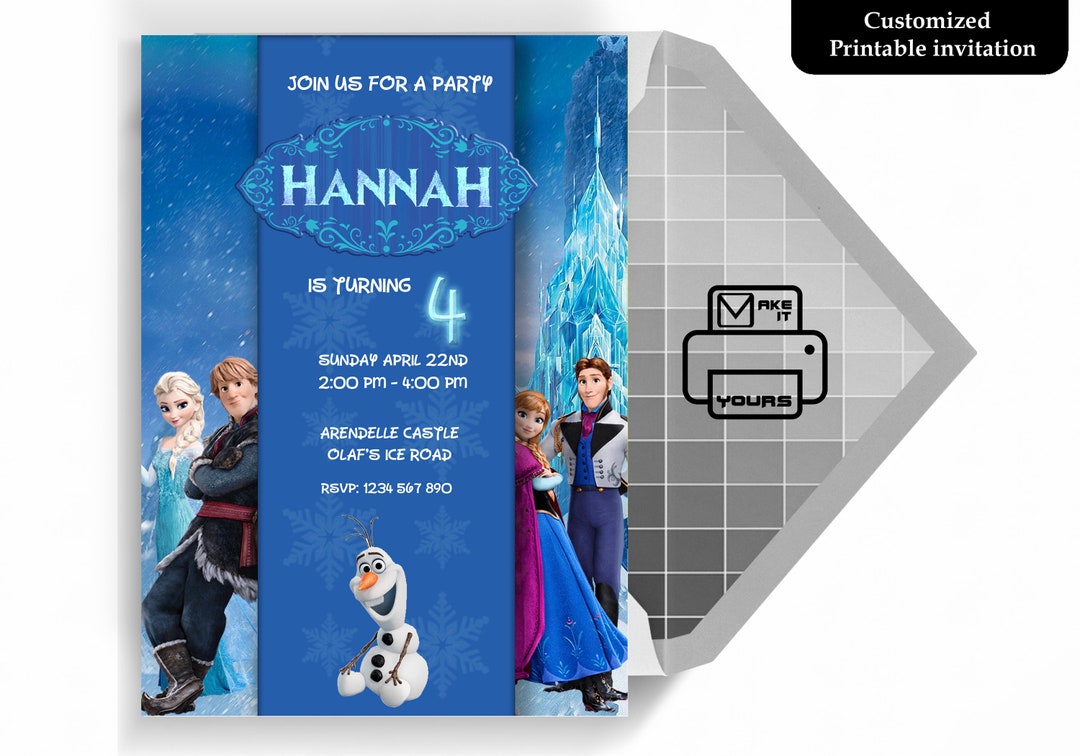 Frozen Invitation, Frozen Birthday Card, Frozen Invite, Frozen Party ...