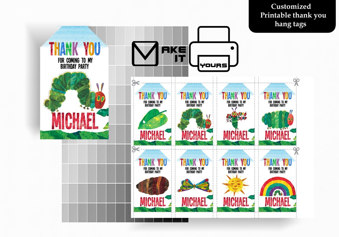 The Very Hungry Caterpillar Thank You Tags, the Very Hungry Caterpillar ...