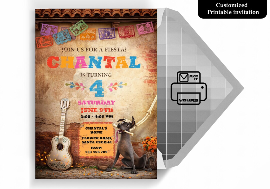 Coco Invitation, Coco Birthday, Coco Invite, Coco Party, Coco Printable ...