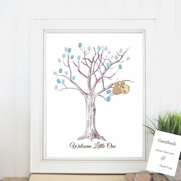 Baby Shower Fingerprint Tree - Etsy