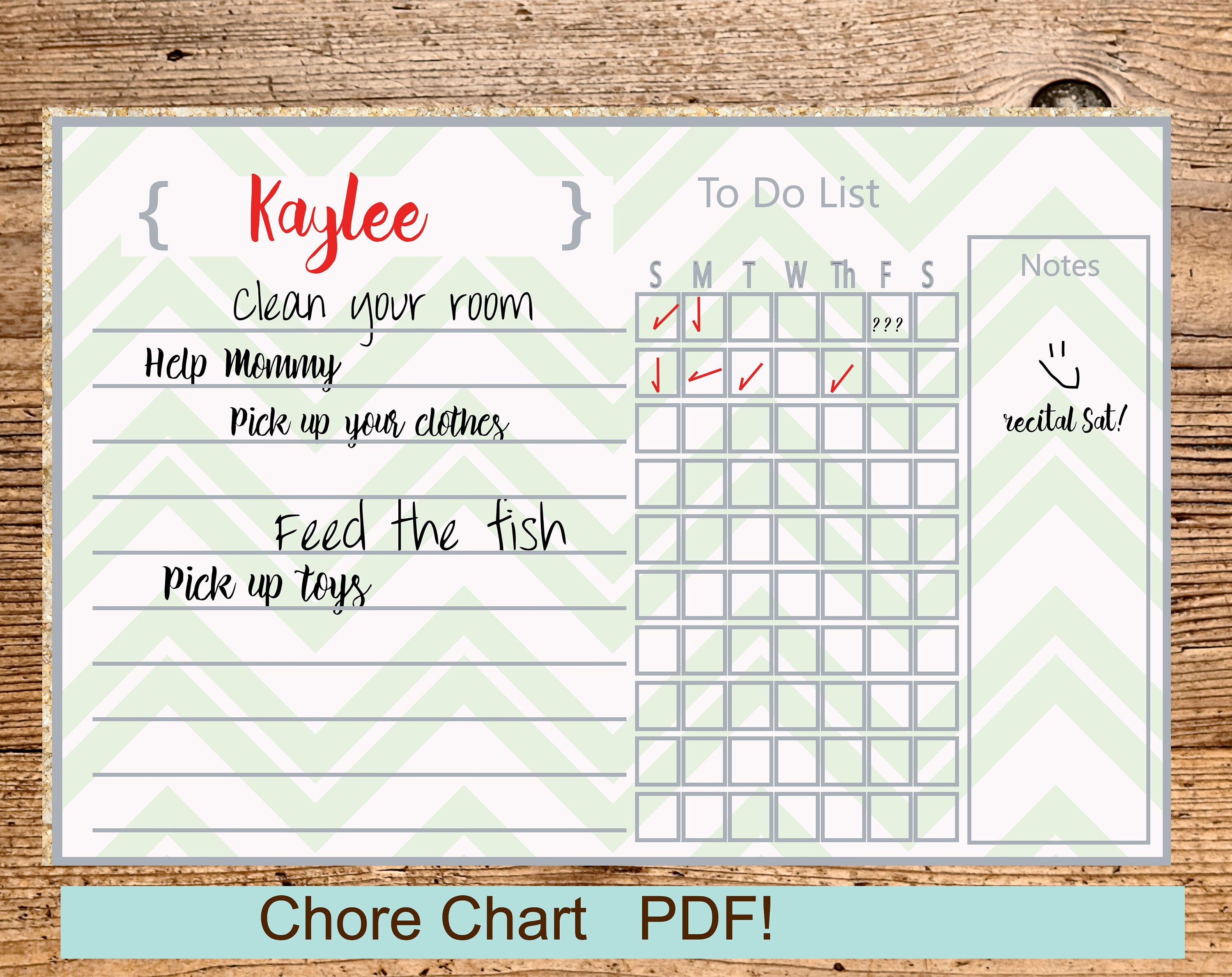 Chore Chart Printable Reward for Girls and Boys Chart Reward System ...