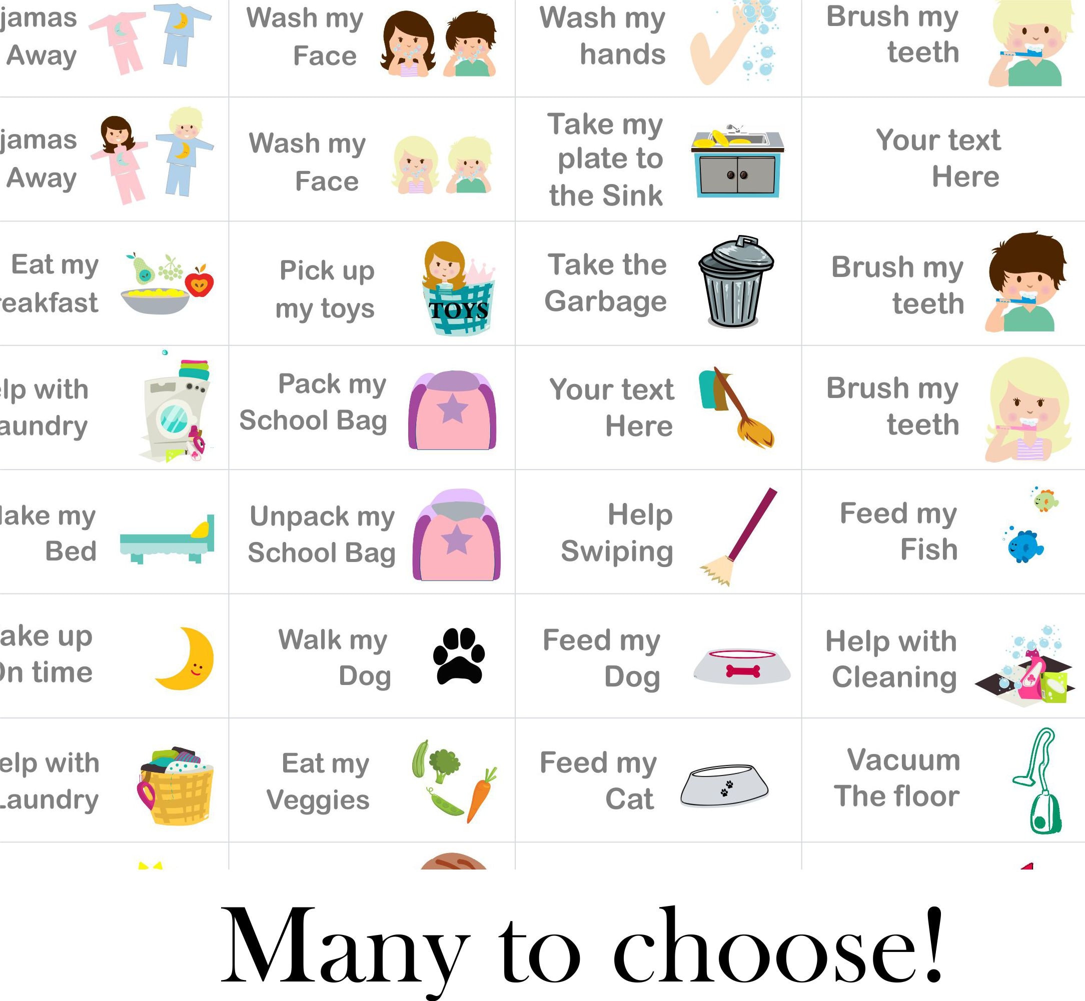 Chore Chart Editable Printable Reward for Girls and Boys Chore Chart ...