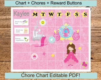 PERSONALIZED Reward/chore Chart for Children JPEG/PDF - Etsy