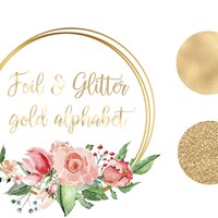 Gold Foil Alphabet, Gold Letters Clipart, Decorative Alphabet, Alphabet ...