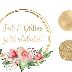 Gold Foil Alphabet, Gold Letters Clipart, Decorative Alphabet, Alphabet ...