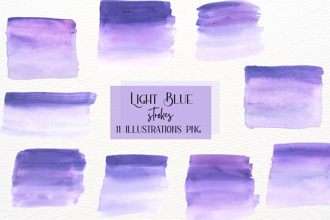 Watercolor Splashes Clipart, Blue Brush Strokes, Dusty Blue Watercolor ...
