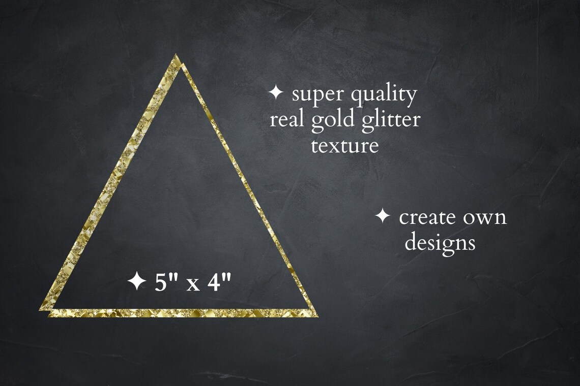 Modern Gold Polygonal Frame Clipart Gold Glitter Frames | Etsy